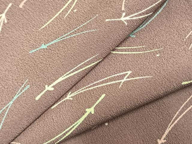 平和屋着物▽小紋　単衣　松葉文　洗える着物　AABC0417fy