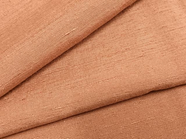 平和屋着物▽上質な紬　単衣　色無地　東雲色　正絹　逸品　AABC0438fy