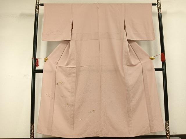 平和屋着物▽豪華色留袖　単衣　駒刺繍　草花文　正絹　逸品　AABC0464fy