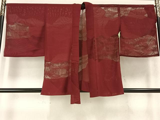 平和屋着物▽羽織　スリーシーズン　春夏秋　塵除け　幾何学文様　正絹　逸品　AABC0503fy