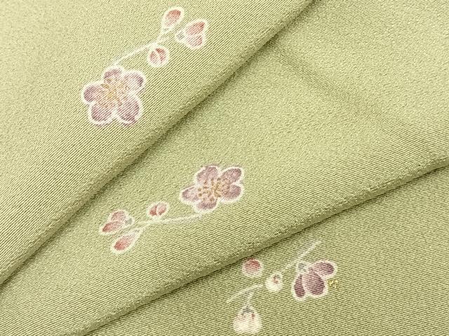 平和屋着物▽上質な小紋　単衣　枝花文　金彩　ますいわ屋扱い　正絹　逸品　AABC0511fy