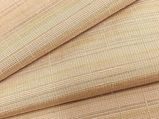 平和屋着物▽紅花紬　米沢　単衣　横縞　三越扱い　正絹　逸品　AABC0528fy