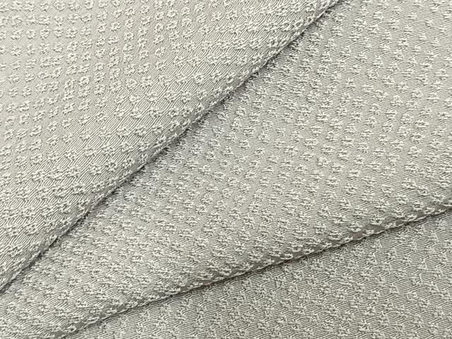 平和屋着物▽上質な色無地　単衣　鹿の子地紋　白鼠色　正絹　逸品　AABC0534fy