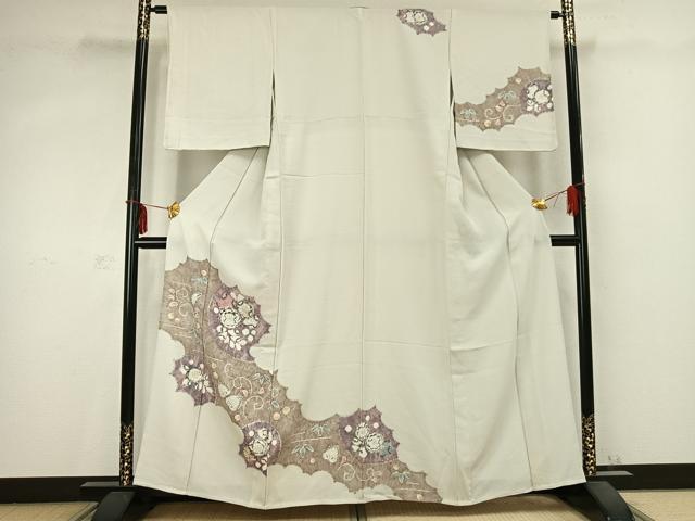 平和屋着物▽訪問着　単衣　辻が花　正絹　逸品　AABC0545fy