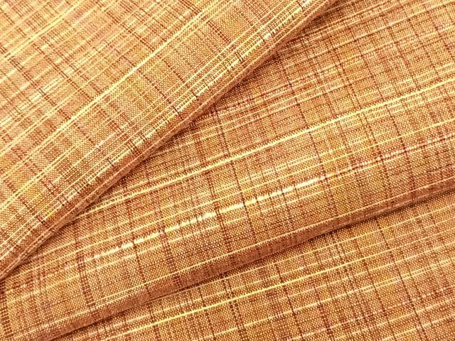 平和屋着物▽上質な紬　単衣　格子　正絹　逸品　AABC0576fy