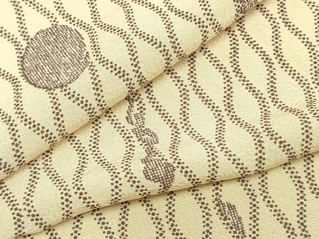 平和屋着物▽上質な小紋　単衣　立涌丸文　正絹　逸品　AABC0581fy