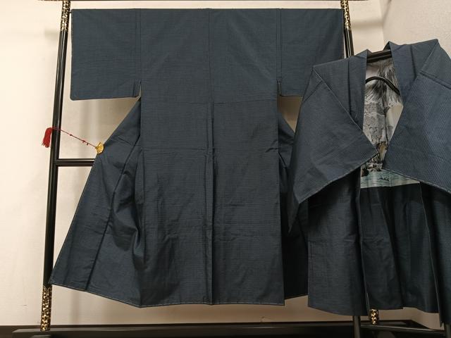 平和屋着物●男性　本場大島紬　アンサンブル　100亀甲　総詰め　正絹　逸品　未使用　AABC0641ph