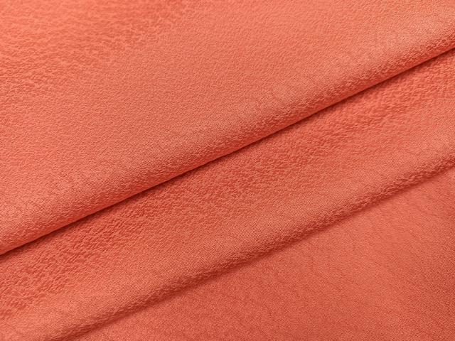 平和屋着物●上質な色無地　珊瑚朱色　正絹　逸品　AABC0671ph