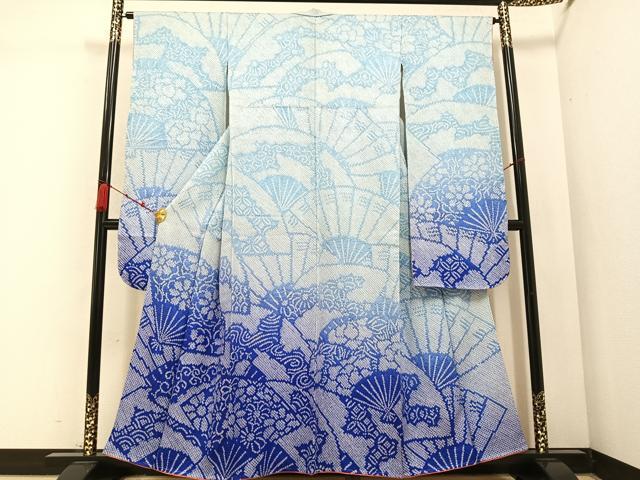 平和屋着物●豪華振袖　絞り　檜扇花文　正絹　逸品　未使用　AABC0675ph