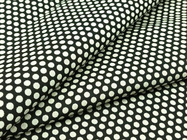 平和屋着物▽上質な小紋　単衣　お召地　水玉模様　黒地　正絹　逸品　AABC1207jh
