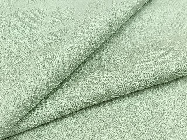 平和屋着物▽上質な色無地　単衣　花菱地紋　柳鼠色　正絹　逸品　AABC1208jh