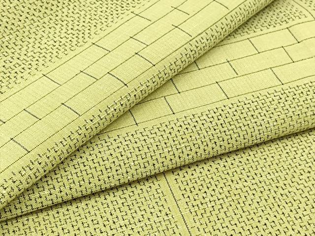 平和屋着物▽上質な紬　単衣　横段文　正絹　逸品　AABC1686jh