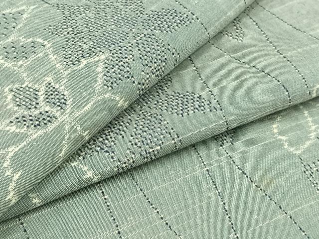 平和屋着物▽上質な紬　単衣　立涌花文　正絹　逸品　AABC1719jh