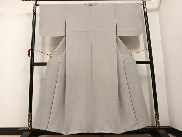 平和屋着物●上質な色無地　 薄鈍色　正絹　逸品　AABC1737ph