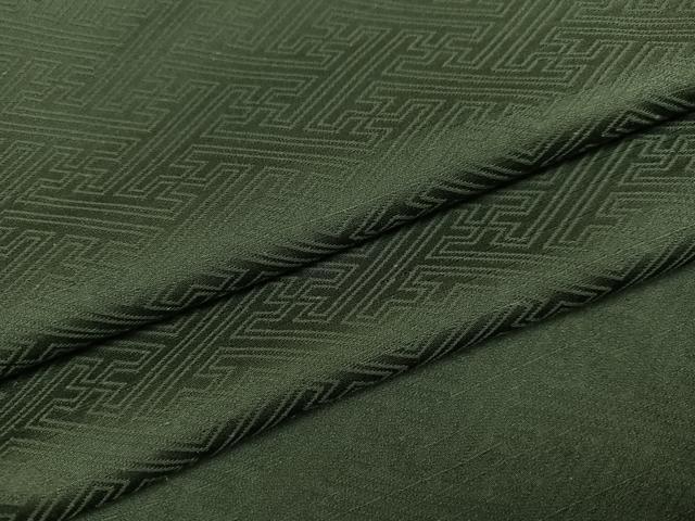 平和屋着物●上質な色無地　紗綾形地紋　革色　正絹　逸品　AABC1743ph