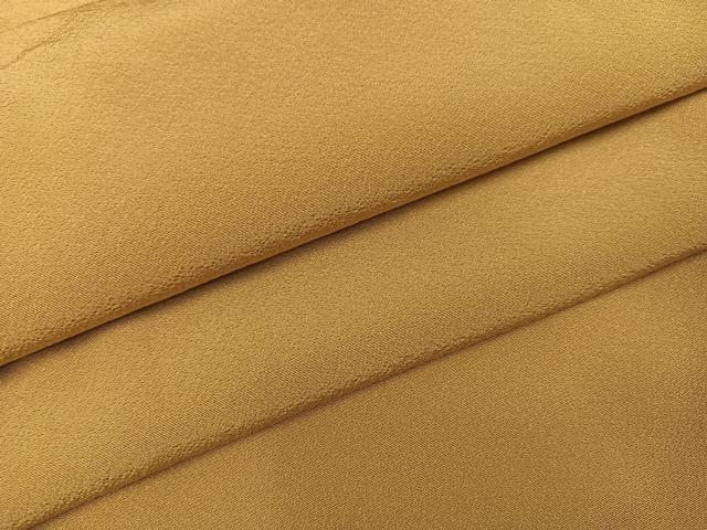 平和屋着物●上質な色無地　黄土色　正絹　逸品　未使用　AABC1756ph