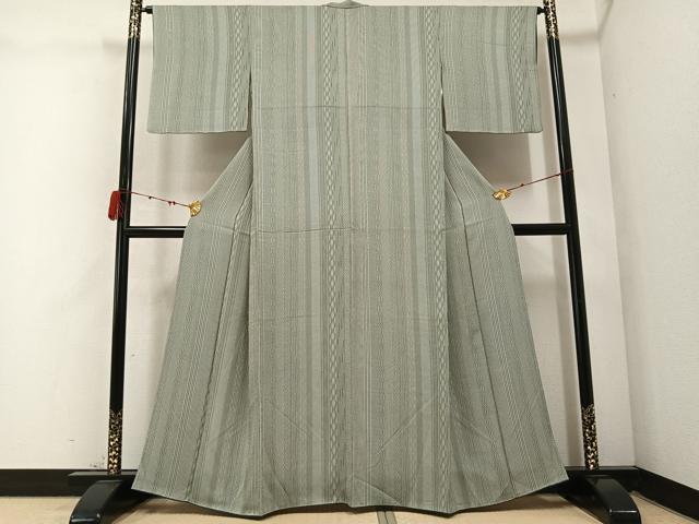 平和屋着物●江戸小紋　鈴木秋治　間道　正絹　逸品　AABC1767ph