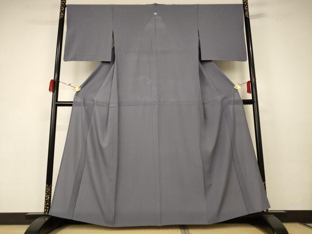 平和屋着物＊夏物　色無地　絽　源氏鼠色　正絹　逸品　AABC1807jd