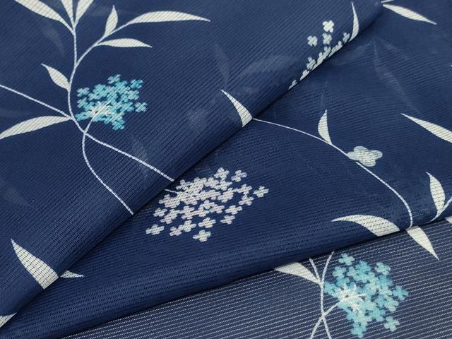 平和屋着物＊夏物　小紋　絽　草花文　洗える着物　AABC1853jd