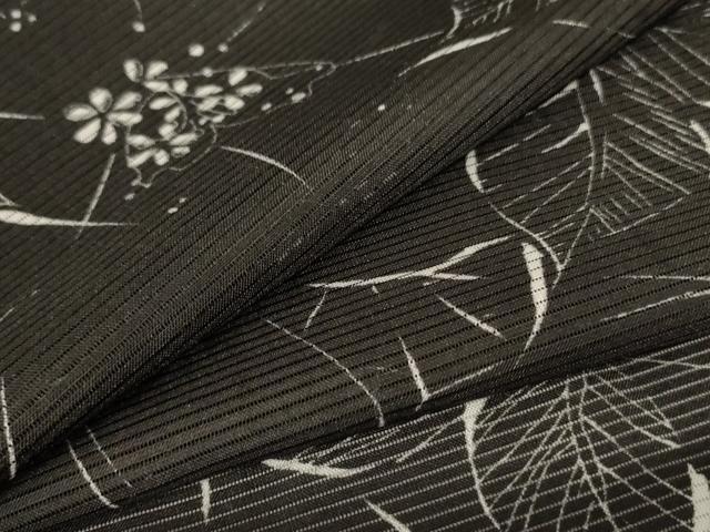 平和屋着物＊夏物　小紋　絽　草花文　洗える着物　AABC1871jd