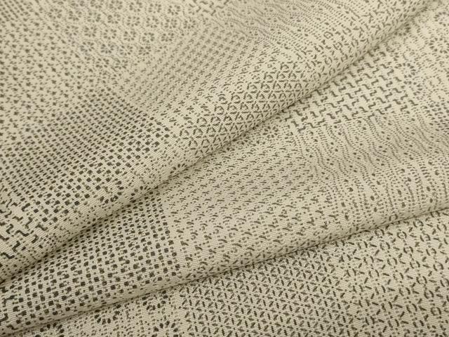 平和屋着物＊夏物　小紋　縦絽　市松文様　正絹　逸品　AABC1877jd