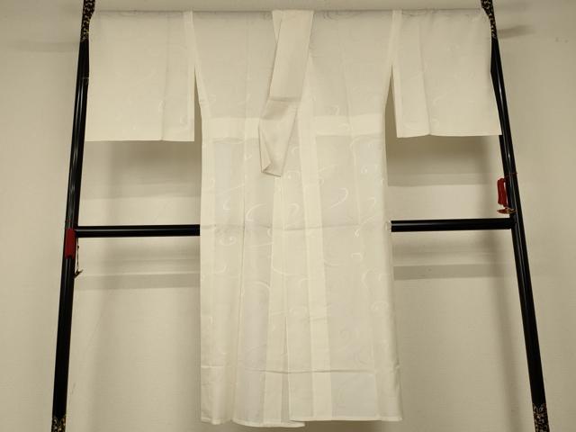 平和屋着物＊夏物　長襦袢　流水文　象牙色　正絹　逸品　AABC1886jd