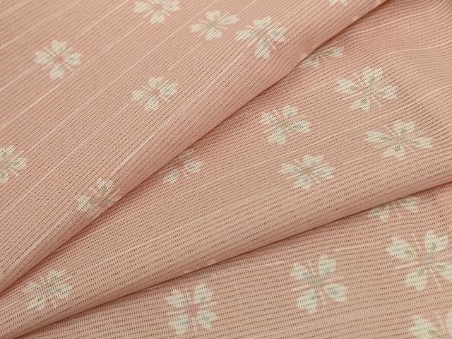 平和屋着物＊夏物　小紋　絽　花間道　洗える着物　AABC1909jd