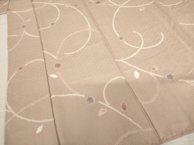 平和屋着物○上質な小紋 絞り 花唐草文 水柿色地 正絹 逸品