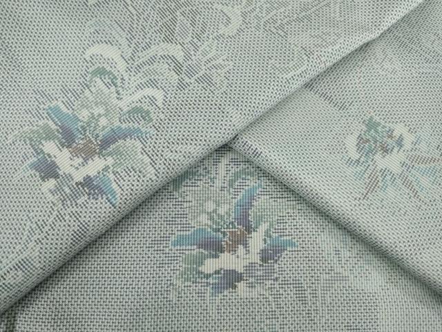 平和屋着物●本場大島紬　一元7マルキ　総絣　花唐草文　正絹　逸品　未使用　AABC1957ck