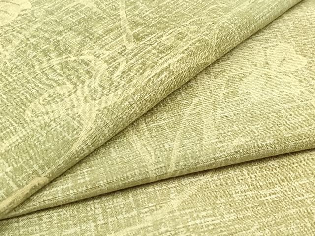 平和屋着物▽上質な紬　単衣　流水花文　正絹　逸品　AABC2206jh