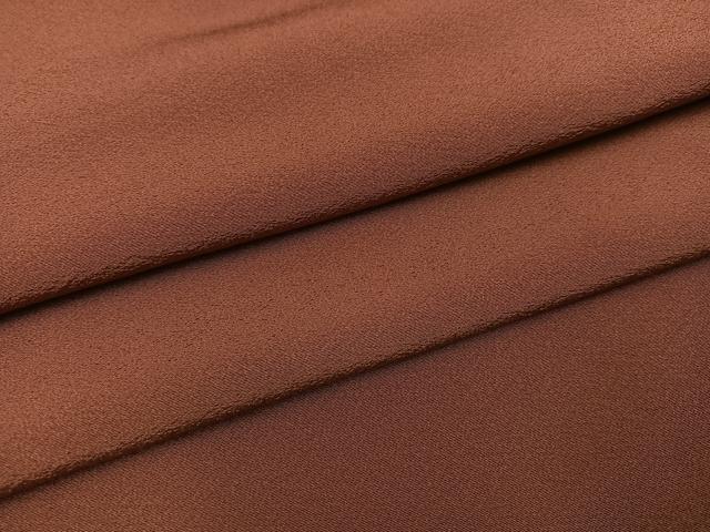 平和屋着物●上質な色無地　茶色　正絹　逸品　AABC2575ph