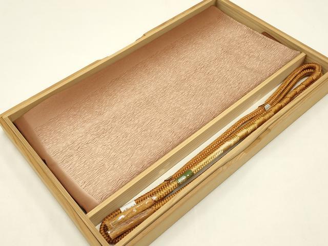 平和屋着物●和装小物　帯締め・帯揚げセット　振袖用　杢目文　暈し染め　金糸　正絹　逸品　未使用　AABC2650ay