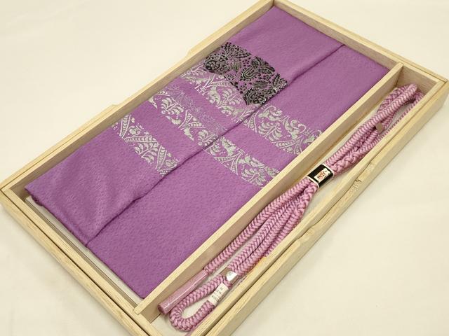 平和屋着物●和装小物　帯締め・帯揚げセット　振袖用　幾何学花文　正絹　逸品　未使用　AABC2680ay