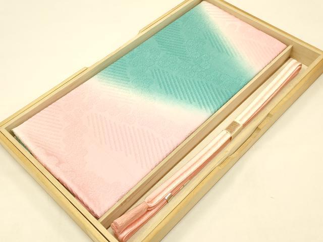 平和屋着物●和装小物　帯締め・帯揚げセット　菊地紋　暈し染め　逸品　未使用　AABC2683ay