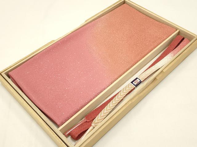 平和屋本店●和装小物　帯締め・帯揚げセット　笹浪組　流水文　暈し　金糸　金銀彩　逸品　未使用　AABC2766ay