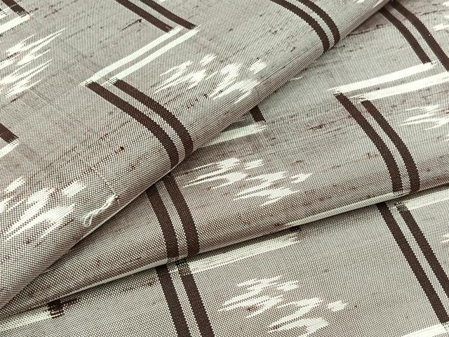 平和屋着物▽本場琉球絣　単衣　紬　正絹　逸品　AABC3171jh