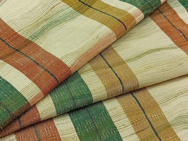 平和屋着物▽上質な紬　単衣　縞　正絹　逸品　AABC3172jh