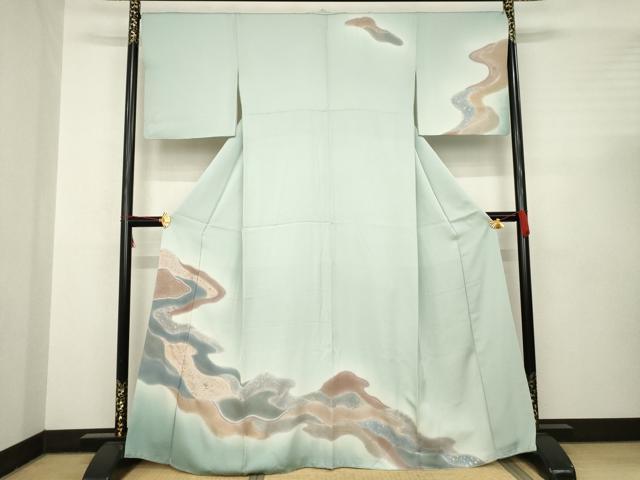 平和屋着物●訪問着　流水文　暈し染め　金彩　正絹　逸品　AABC3201ck