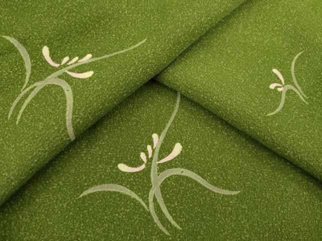 平和屋着物●上質な小紋　草花文　正絹　逸品　AABC3260ck