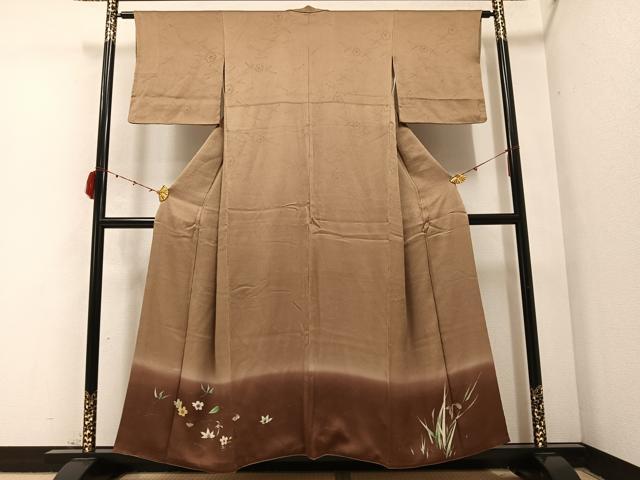 平和屋着物●色留訪問着　草花文　暈し染め　正絹　逸品　AABC3338ph