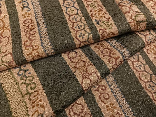 平和屋着物●上質な小紋　花唐草間道　正絹　逸品　AABC3339ph