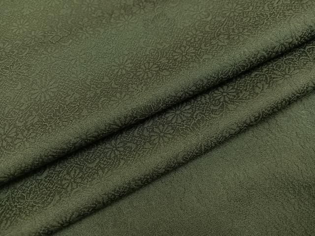 平和屋着物●上質な色無地　花唐草地紋　媚茶色　正絹　逸品　AABC3344ph