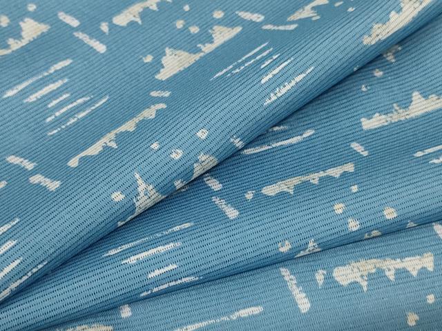 平和屋着物＊夏物　小紋　絽　幾何学文様　洗える着物　未使用　AABC3409jd