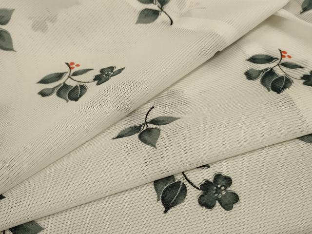 平和屋着物＊夏物　小紋　絽　草花文　洗える着物　AABC3415jd