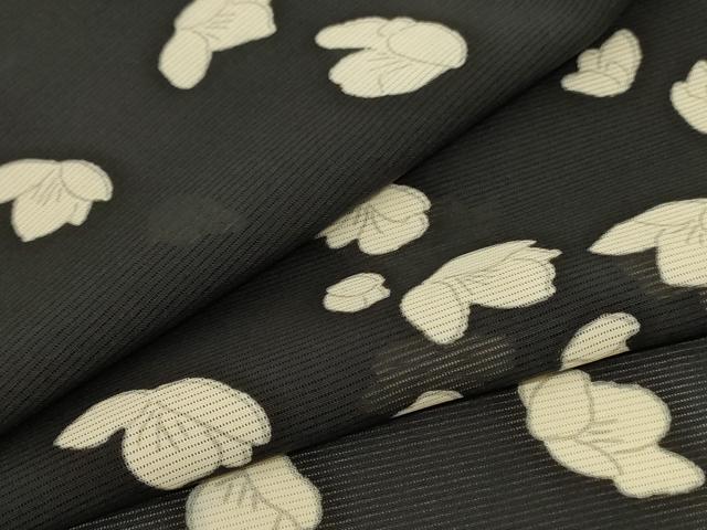 平和屋着物＊夏物　小紋　絽　舞花文　正絹　逸品　AABC3487jd