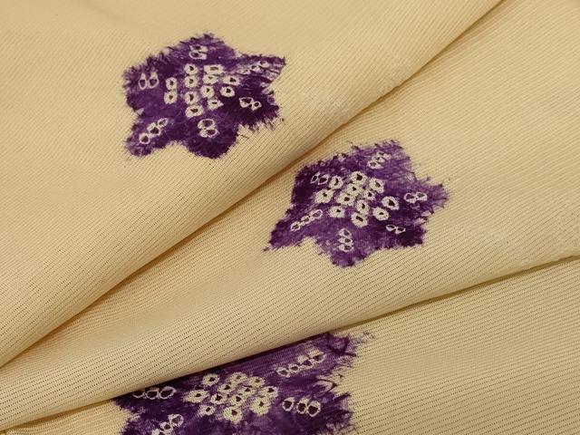 平和屋着物＊夏物　小紋　絽　絞り　舞花文　正絹　逸品　AABC3498jd