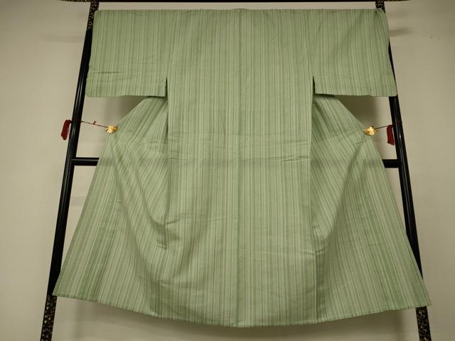 平和屋着物∴夏物　男性　阿波しじら織　浴衣　縞　綿　逸品　AABC3504jd