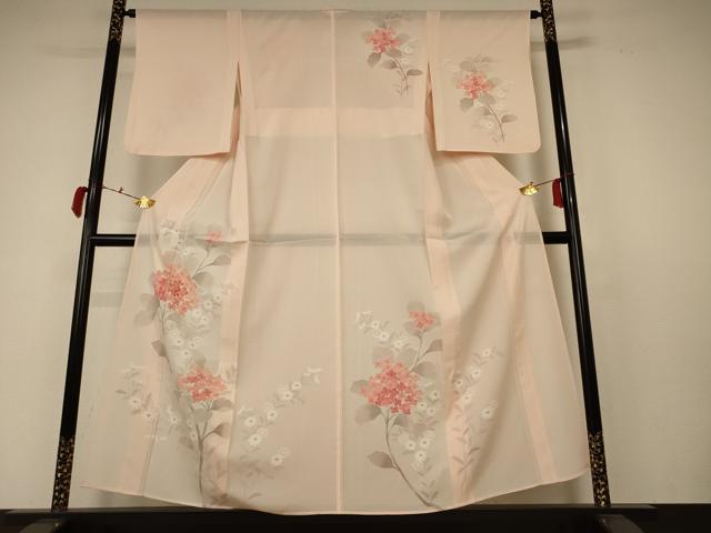 平和屋着物＊夏物　訪問着　絽　草花文　正絹　逸品　AABC3506jd