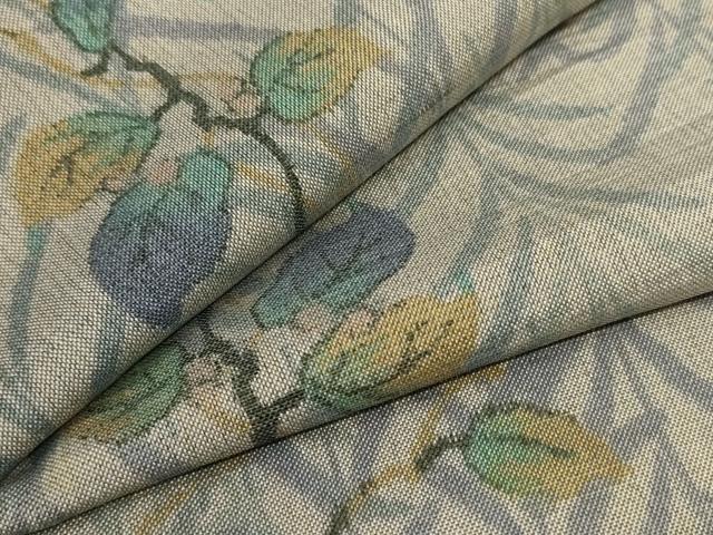 平和屋着物＊夏物　紗紬　草葉文　正絹　逸品　AABC3519jd