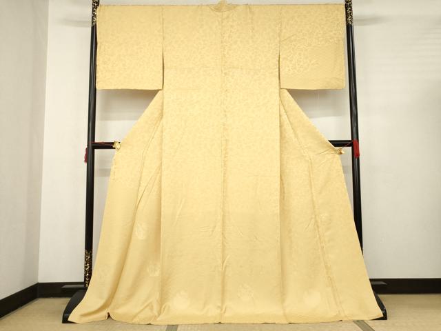 平和屋着物●無地絵羽訪問着　チューリップ　飴色　ロング丈　正絹　逸品　AABC3544ck